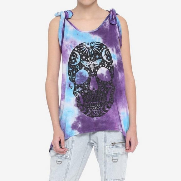 Midnight Hour | Tops | Midnight Hour Tiedye Glitter Skull Shark Bite ...